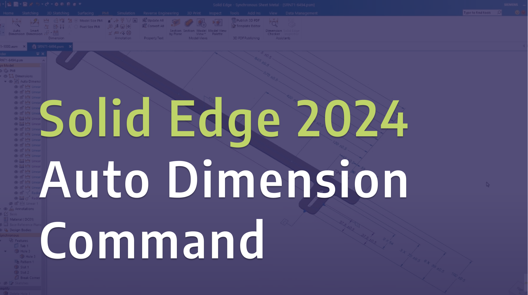 Solid Edge 2024 - Auto Dimension Command